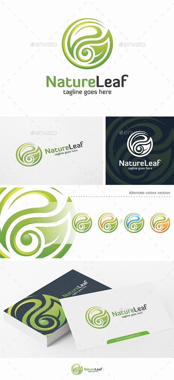自然叶-标志模板自然标志模板Nature Leaf - Logo Template - Nature Logo Templates3 d、农业 ...