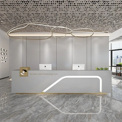 简约现代公司美容院轻奢前台接待台酒店写字楼售楼部高端迎宾吧台-淘宝网-花瓣网