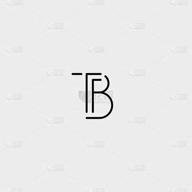 字母Tb Bt T B标志设计简单向量-花瓣网