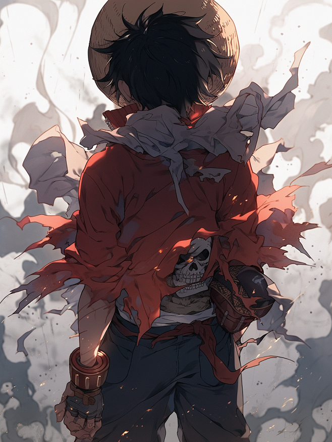 pluo_Eiichiro_Odas_art_style_One_Piece_Luffy_Back_view_NA_poste ...