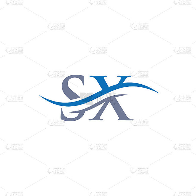 创意SX字母与豪华概念。现代SX标志设计的企业和公司身份。