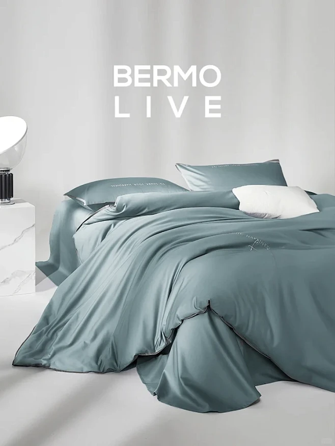 宝缦 BERMO LIVE | 高级配色刺绣四件套图片_床品家居图片素材-花瓣网