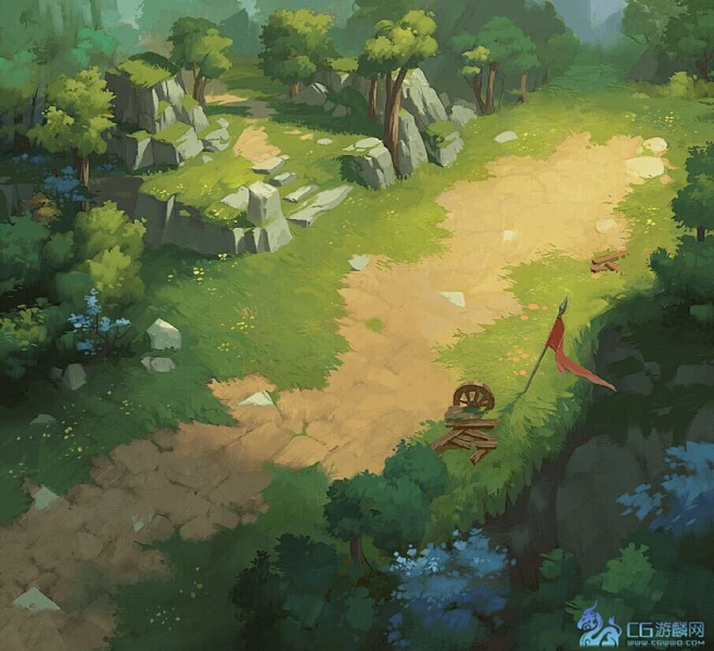 精品手绘2D游戏地图 这色彩妥妥的 26P_3渲2场景资源区_CG游麟网游戏美术制作交流平台 - 最专业的游戏美术制作交流平台-花瓣网