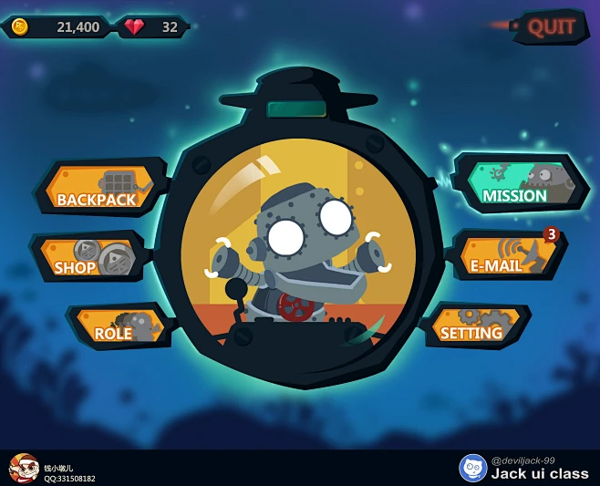 Jack UI-class /game ui/游戏UI/设计/图标/界面交互/游戏设计/平面/手游/资源/App/icon/logo/GUI ...