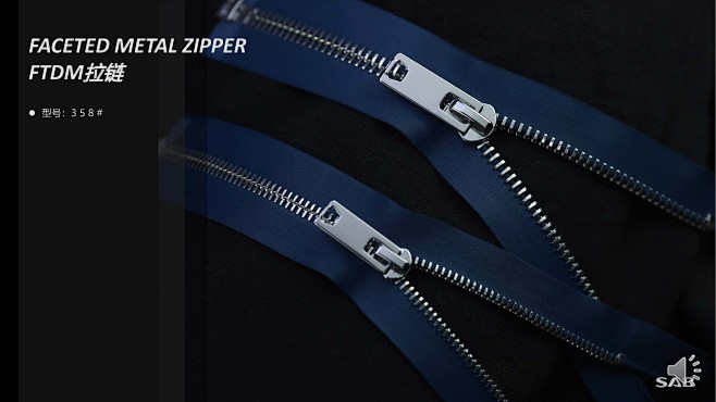 SAB FACETED METAL ZIPPER FTDM拉链