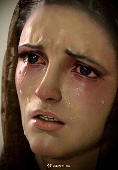 Madonna crying.“哭泣圣母” -花瓣网