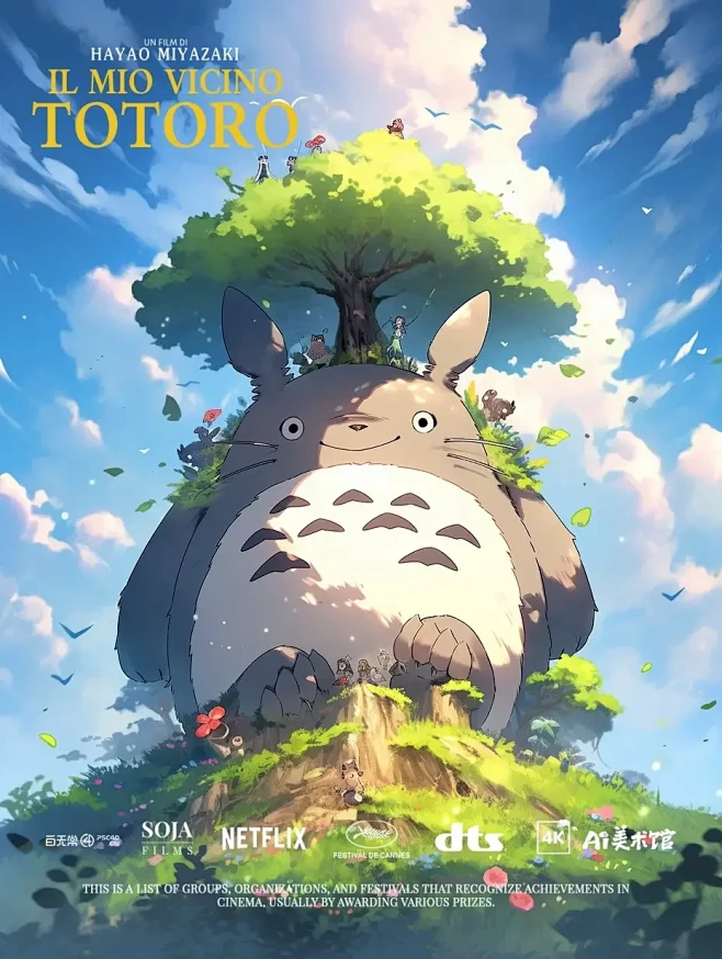 宫崎骏《龙猫》系列海报，龙猫壁纸，Ai壁纸-花瓣网