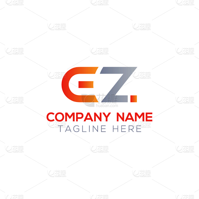 initial ez letter logo with creative modern