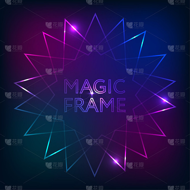 Magic Frame gradient Vector abstract lights lines