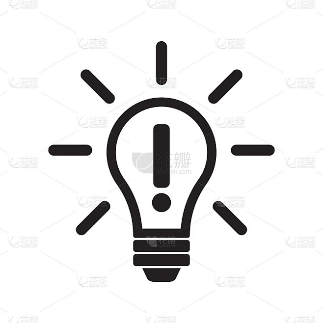 矢量注意图标，想法图标，灯泡图标素材-花瓣网