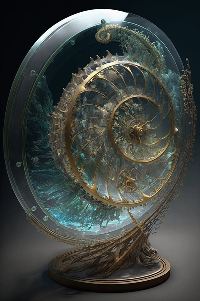 transparent, translucent, organic astrolabe, build in future, non ...