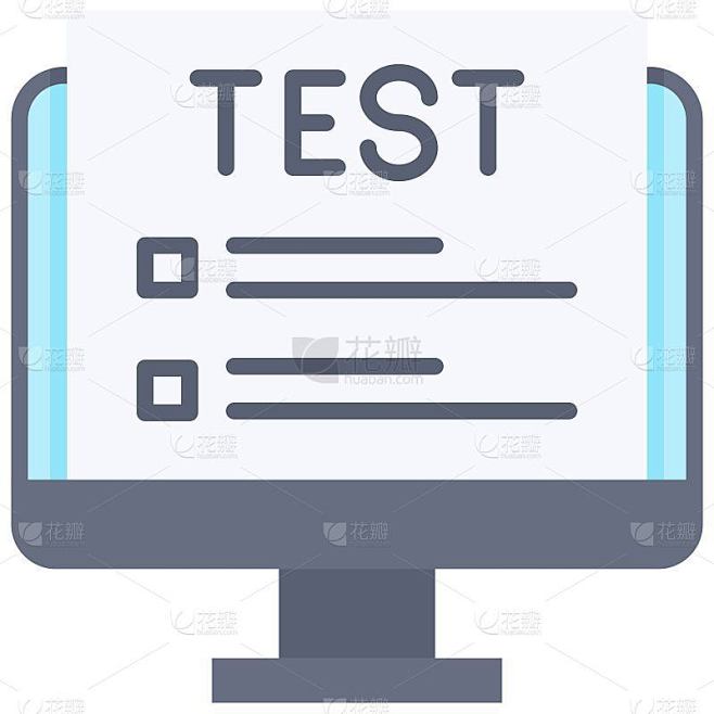 测试，远程办公或远程工作图标，矢量插图