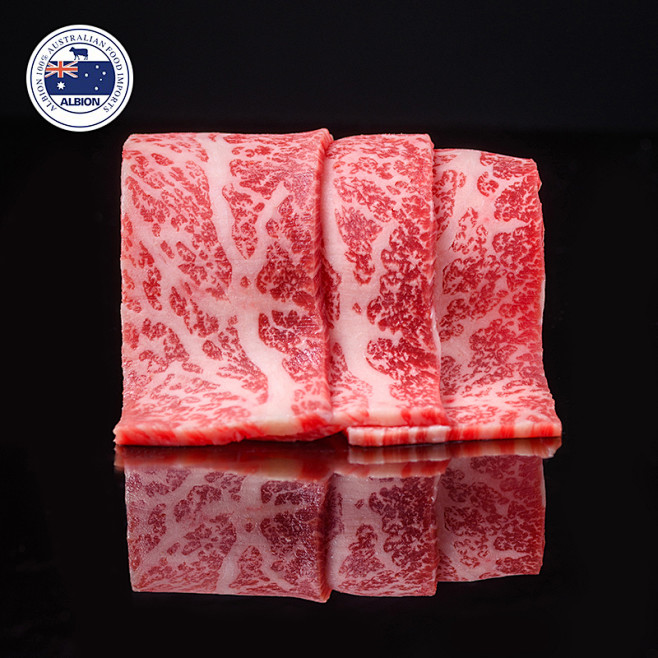 澳洲和牛M9三角肉火锅卷牛肉片 引进日本神户A5级和牛 寿喜锅肉卷-tmall.com天猫