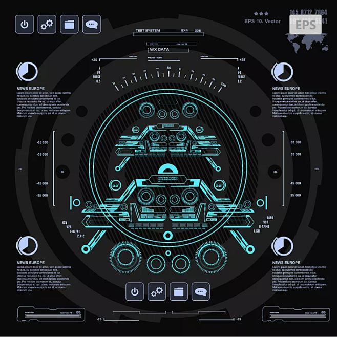 科技感UI-大数据可视化FUI、HUD 组件