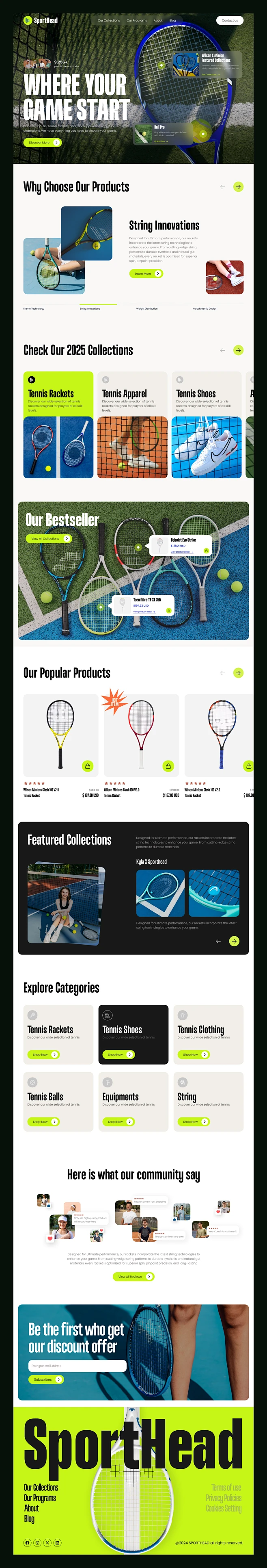 SportHead - Sport E-commerce Landing Page Website by Plainthing UI for ...