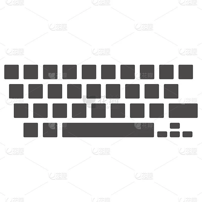 键盘图标在平面风格。矢量插图。素材-花瓣网