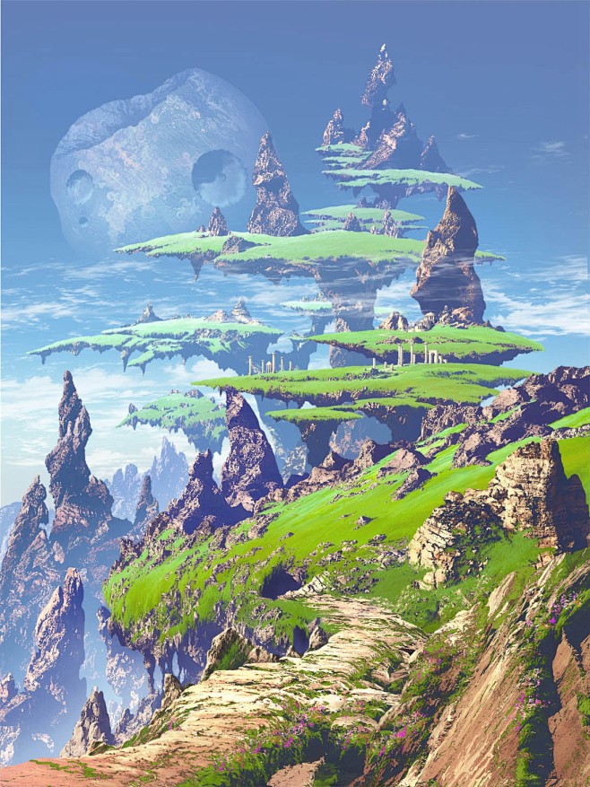 草原场景原画草地场景来自cgbook.cn (986)-花瓣网