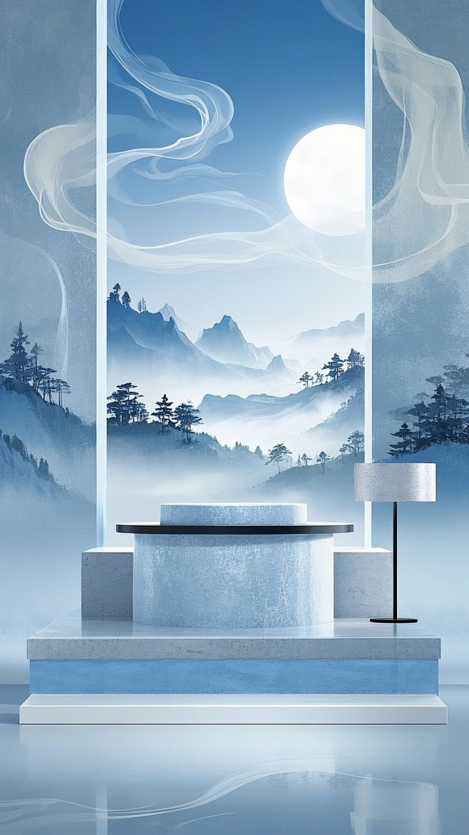 场景，展台，电商展台，写意，山水，古风，竖版，zxs (17)-花瓣网