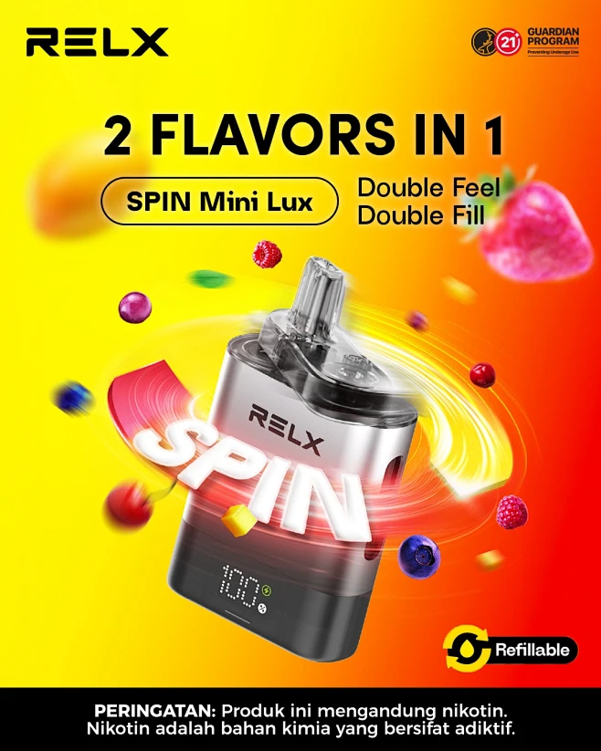 Photo by Official RELX Indonesia on January 16, 2025. 可能是包含下列内容的图片：果汁、线圈和文字.-花瓣网