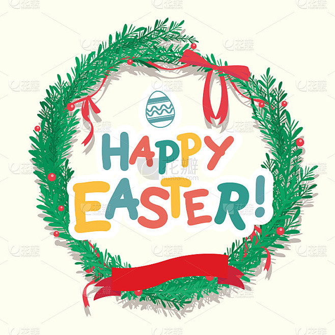 Happy easter's day greeting card.