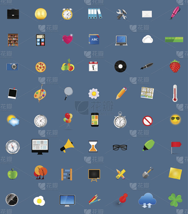 Mega Set of Flat Icons Vector插图。