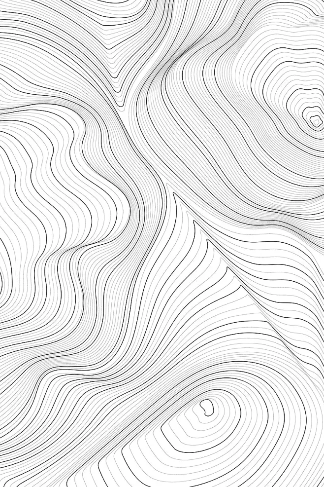 Gray topographic pattern on a white background-花瓣网