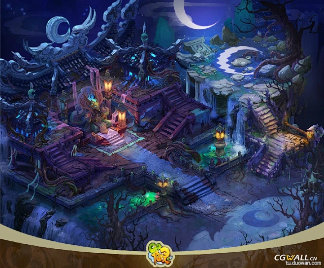 QQ仙灵2d场景图 - cgwall游戏原画-花瓣网