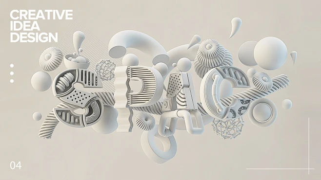 C4D字母白膜-花瓣网