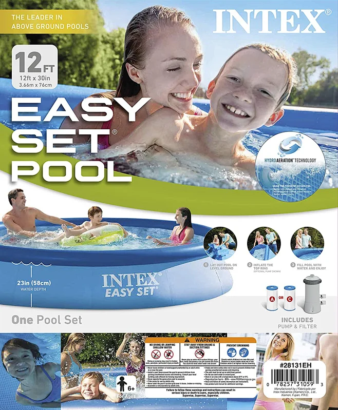 Amazon.com: Intex 12ft X 30in Easy Set Pool Set with Filter Pump ...