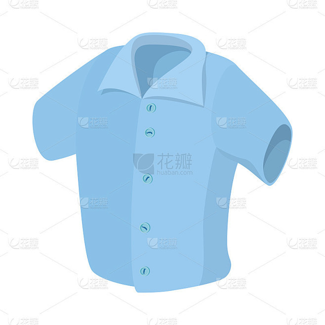 短袖男士衬衫图标，卡通风格