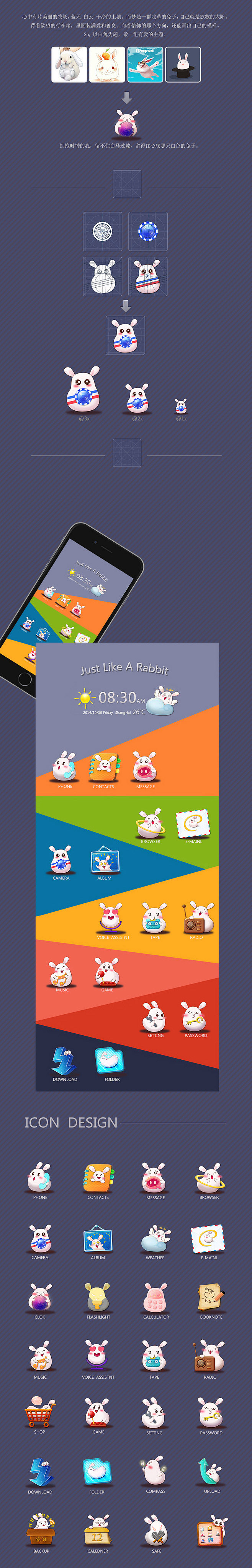 主题图标icon卡通可爱兔子萌