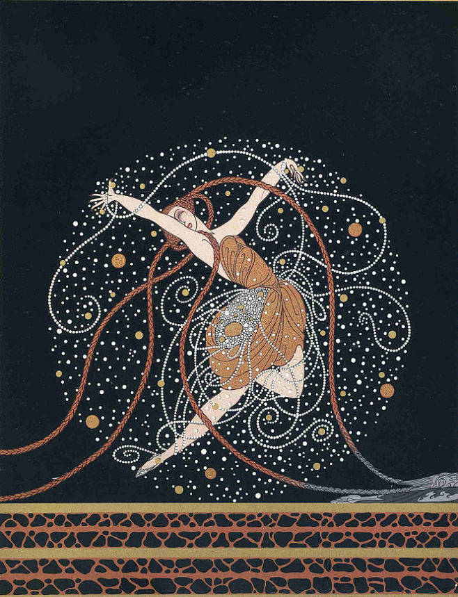 #色彩# Art Deco(装饰艺术）画家 Erté。上世纪20年代著名的时装插画家Erté,他的作品除了标志性的Art Deco风格,还有 ...