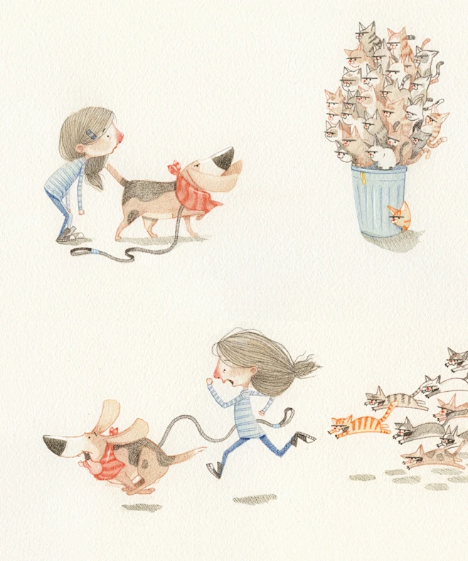 Chase : Style example for children's book. While the characters ...