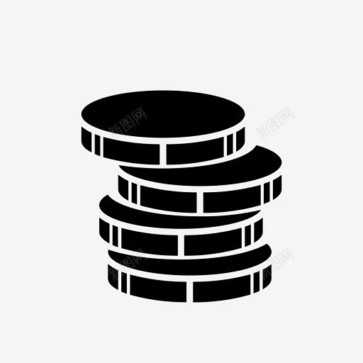 硬币堆叠有钱 黑色 icon 图标 标识 标志 UI图标 设计图片 免费下载 页面网页 平面电商 创意素材-花瓣网