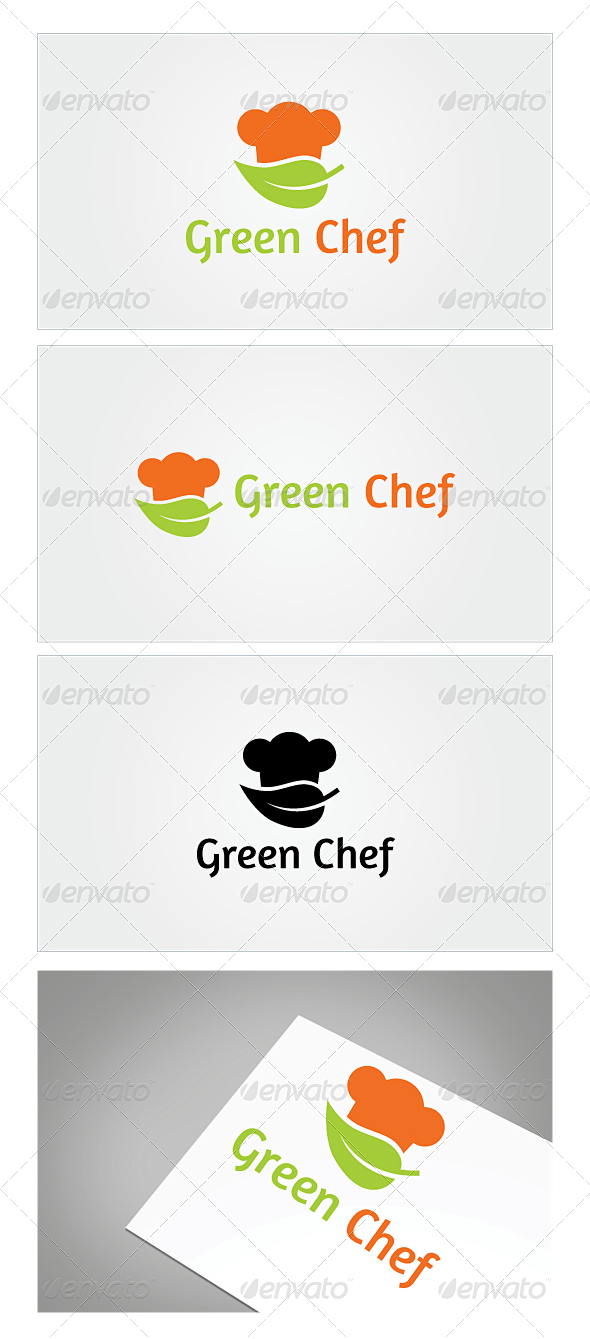 绿色厨师标志模板——食品标志模板Green Chef Logo Template - Food Logo Templates应用、面包店、酒吧 ...