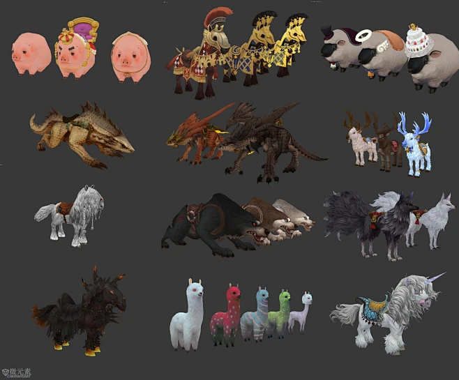 【微元素】【龙之谷】坐骑模型集合,微元素,游戏资源,游戏素材,下载,游戏美术www.element3ds.com - E3D-花瓣网