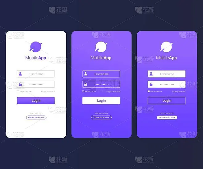 Login and register form templates user interface素材-花瓣网