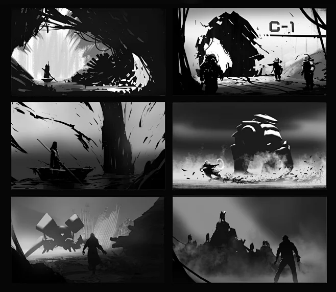 场景构图黑白构成画面构成黑白稿来自cgbook.cn (307)-花瓣网