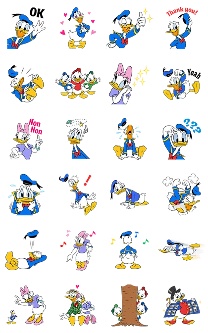 Donald Duck Animated Stickers – LINE stickers | LINE STORE-花瓣网