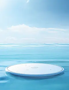 zhangtaiyang_a_white_disk_floating_on_the_ocean_next_to_the_wat ...