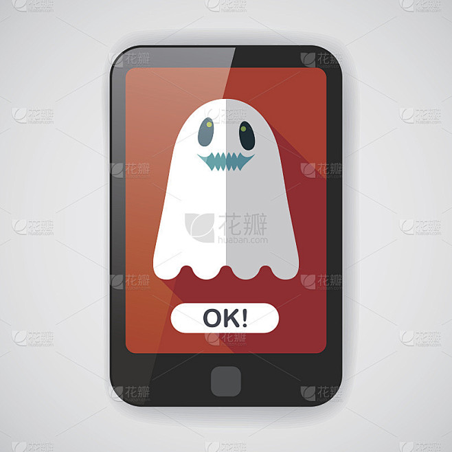 Ghost flat icon with long shadow,eps10