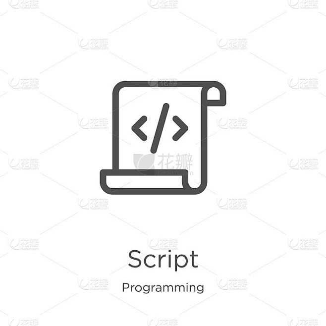script icon vector from programming collection. Th素材-花瓣网
