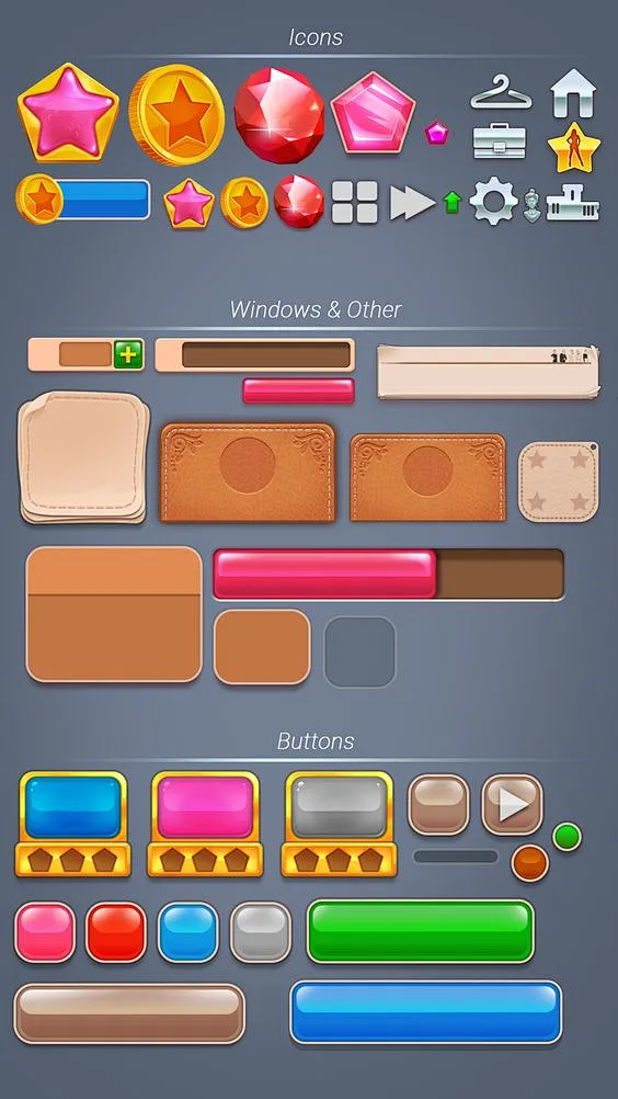 GUI elements 4 mobile game-花瓣网