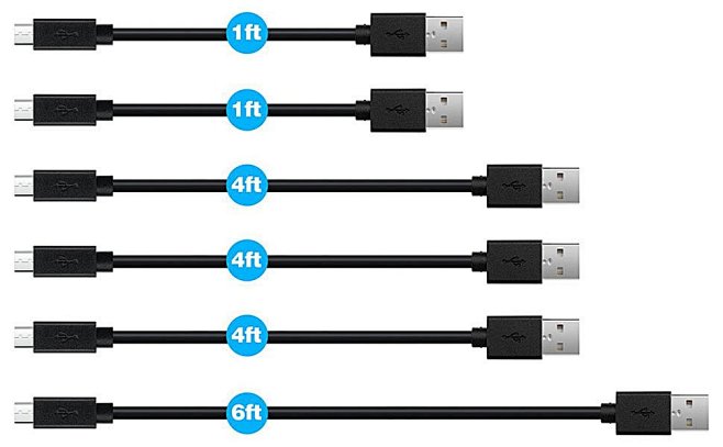 Amazon.com: Micro USB Cable Android, Covery Family 6-Pack (1ft, 4ft ...