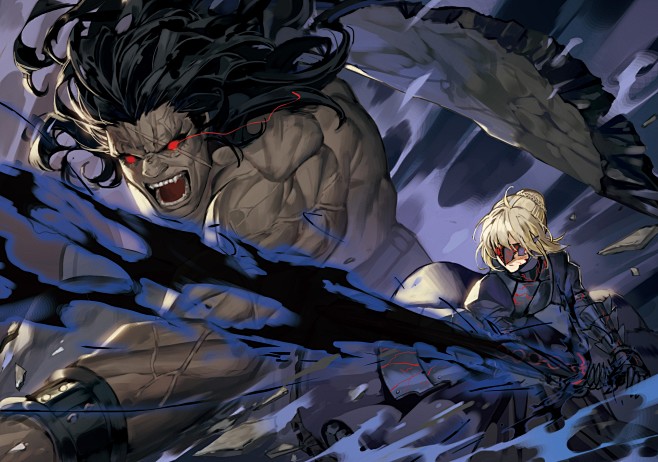 __artoria_pendragon_saber_alter_and_heracles_fate_and_2_more_drawn_by ...