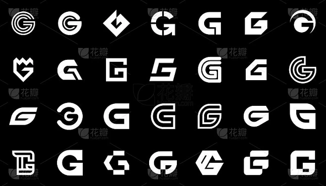 抽象标志集合与字母G素材-花瓣网
