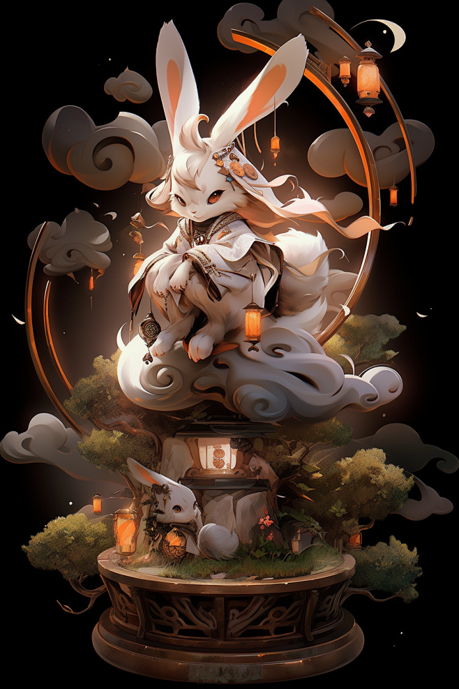Wrui0328_The_statue_of_the_Chinese_anime_rabbit_with_super_real ...