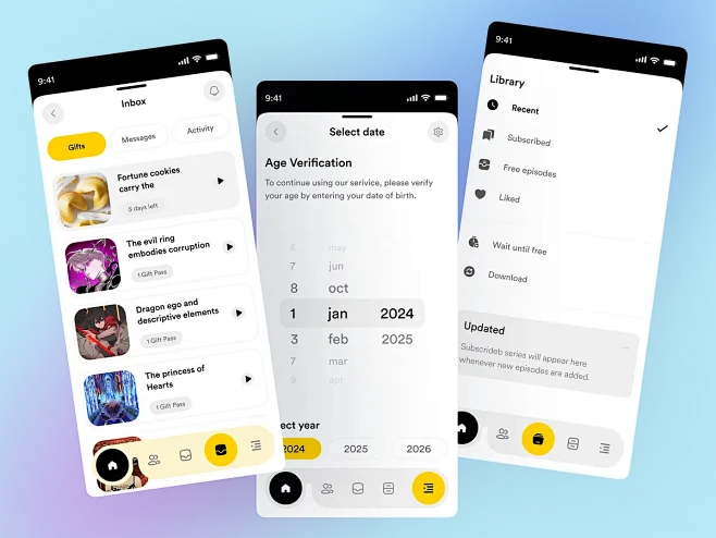 Comic Mobile App Redesign app design carton clean ui comic app comic ...