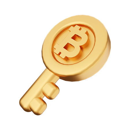 Btc Key 3D Icon