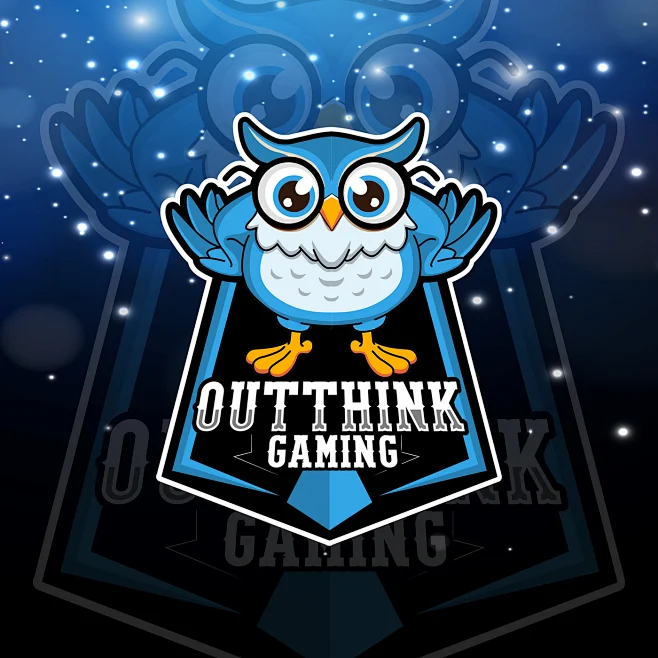 cartoon Gaming Logo Owl Cartoon Mascot Logo-花瓣网